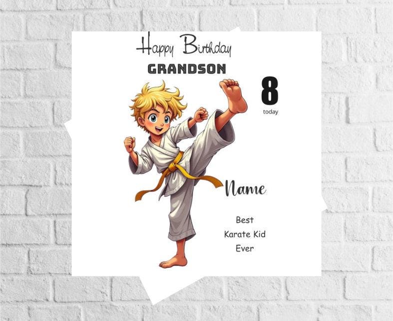 Personalised Birthday Card for a Karate Kid Any Age, 5,6,7,8,9,10 - Etsy