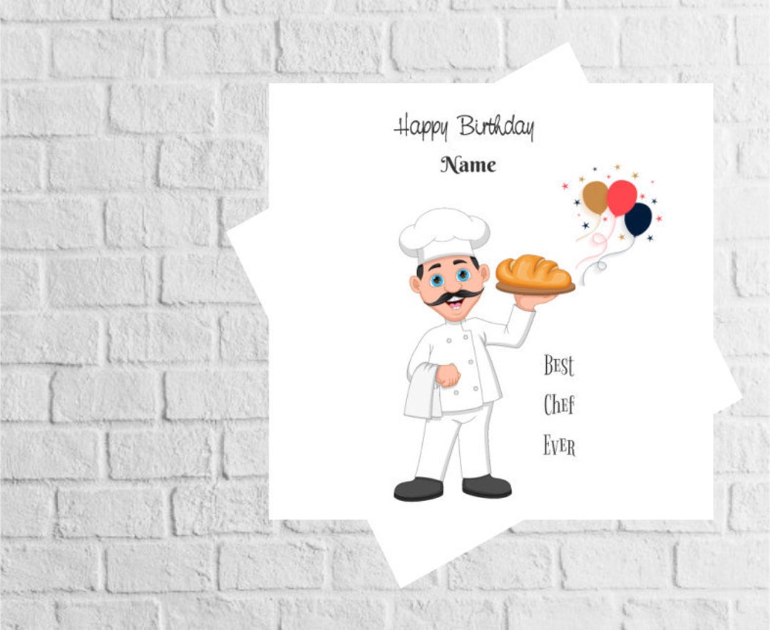 Personalised Birthday Card for a Chef, Happy Birthday Chef Personalised ...
