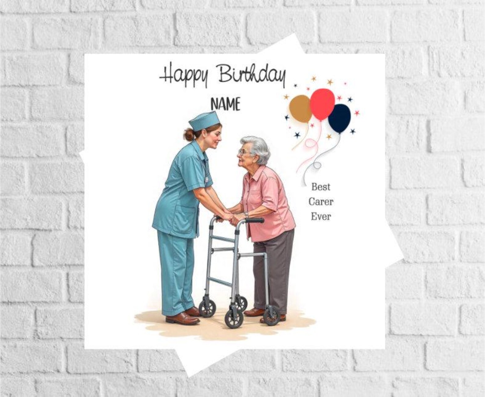 Personalised Birthday Card for a Carer, Happy Birthday Caregiver ...