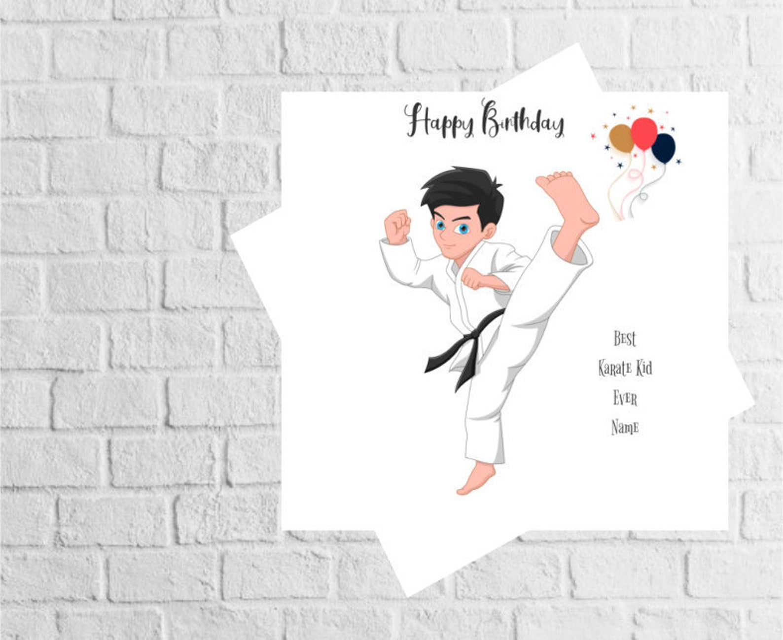 Personalised Birthday Card for a Karate Kid Any Age, 5,6,7,8,9,10 - Etsy