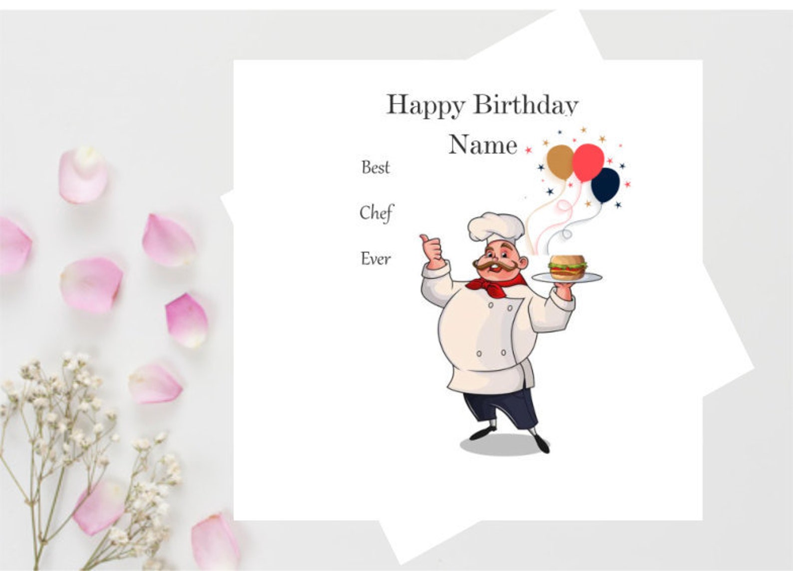 Personalised Birthday Card for a Chef, Happy Birthday Chef Personalised ...