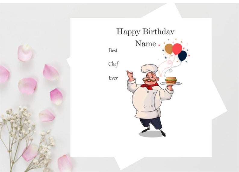 Personalised Birthday Card for a Chef, Happy Birthday Chef Personalised ...