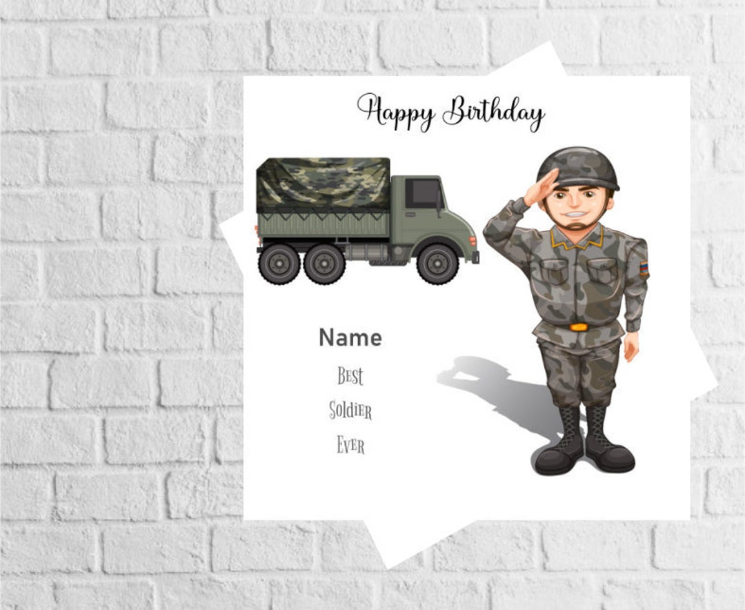 Personalised Birthday Card for a Soldier, Happy Birthday Soldier - Etsy UK