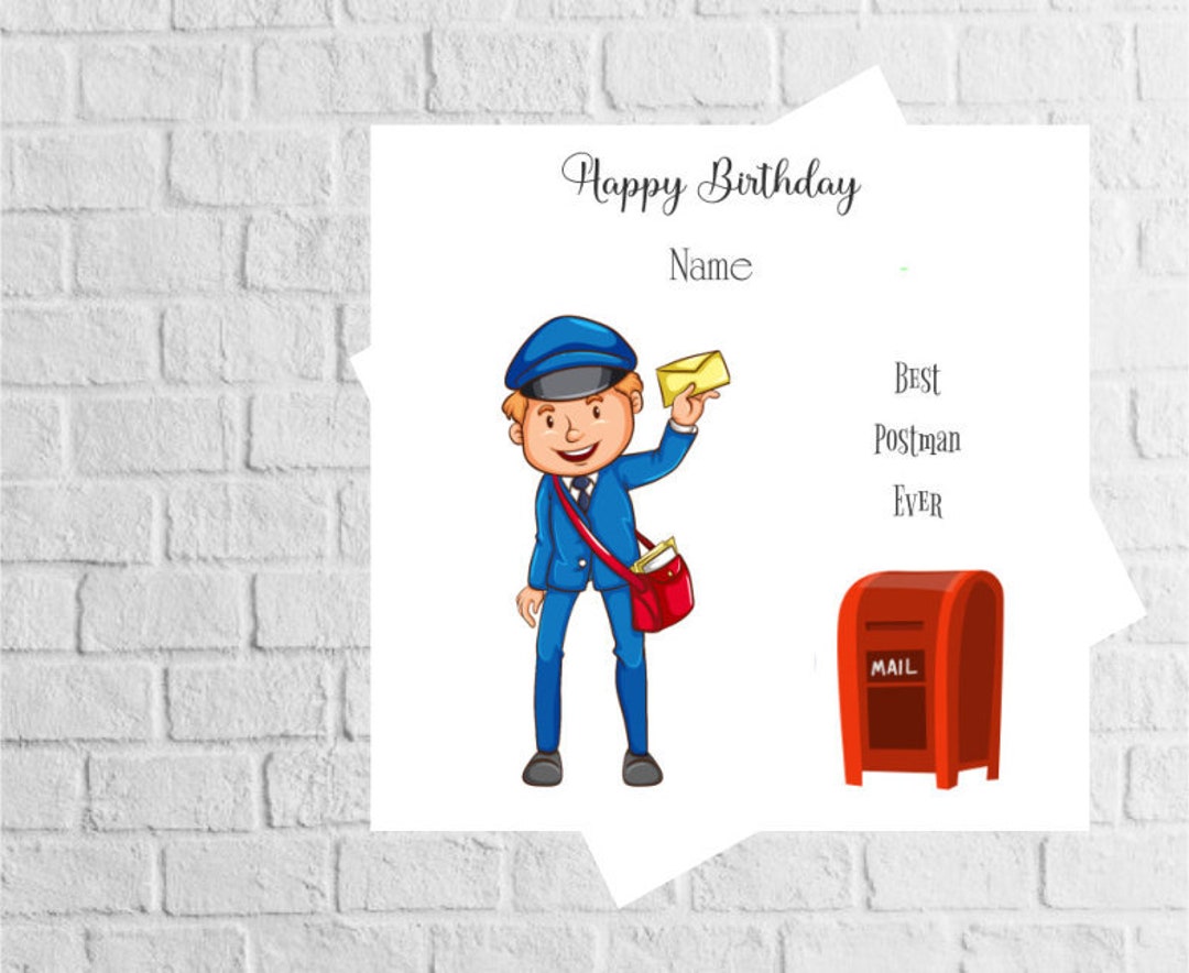 Personalised Birthday Card for a Postman, Postman Birthday - Etsy