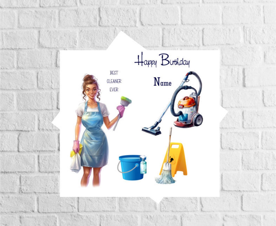 Personalised Birthday Card for a Cleaner, Happy Birthday, Personalised ...
