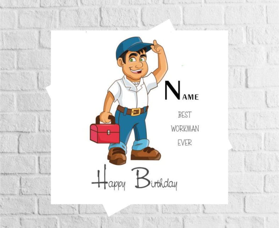 Personalised Birthday Card for a Plumber Card for Workman Card for ...