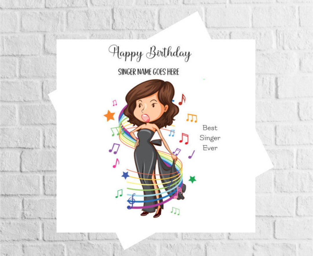 Personalised Birthday Card for a Budding Singer, Professional Singer - Etsy