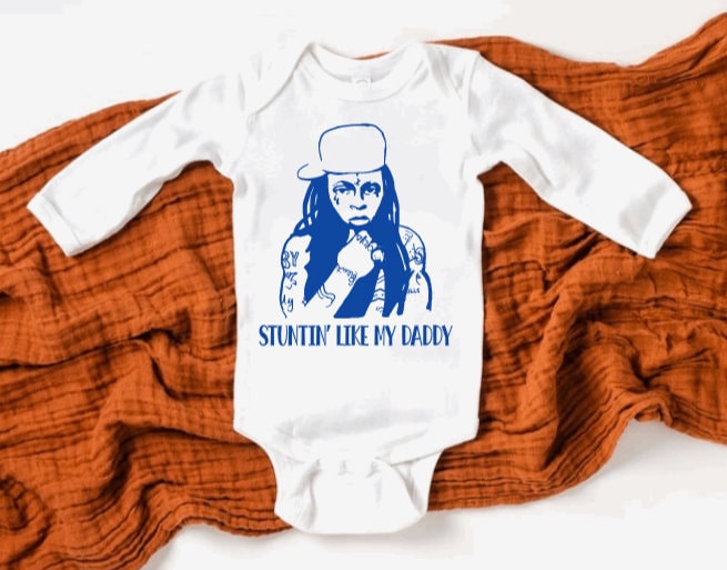 Stuntin' Like My Daddy Hip Hop Rapper Onesie Bodysuit, Baby Shower Gift ...