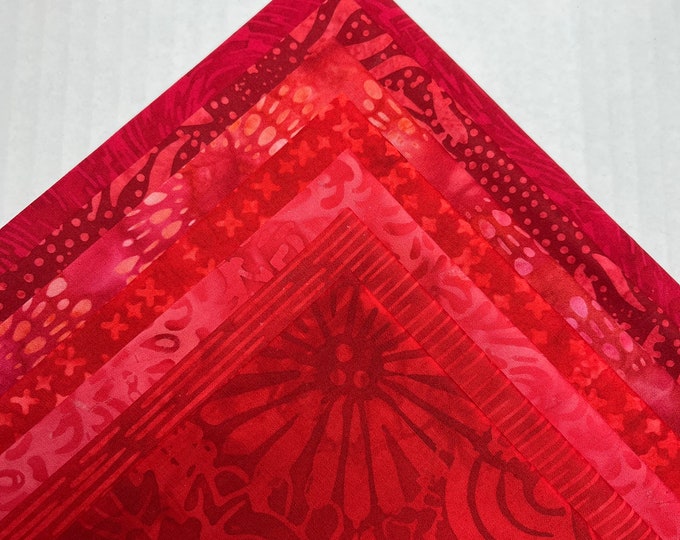 Batik Red Bali Batik Bundle of 7 Different Red Fat Quarters. (FQ) - Etsy