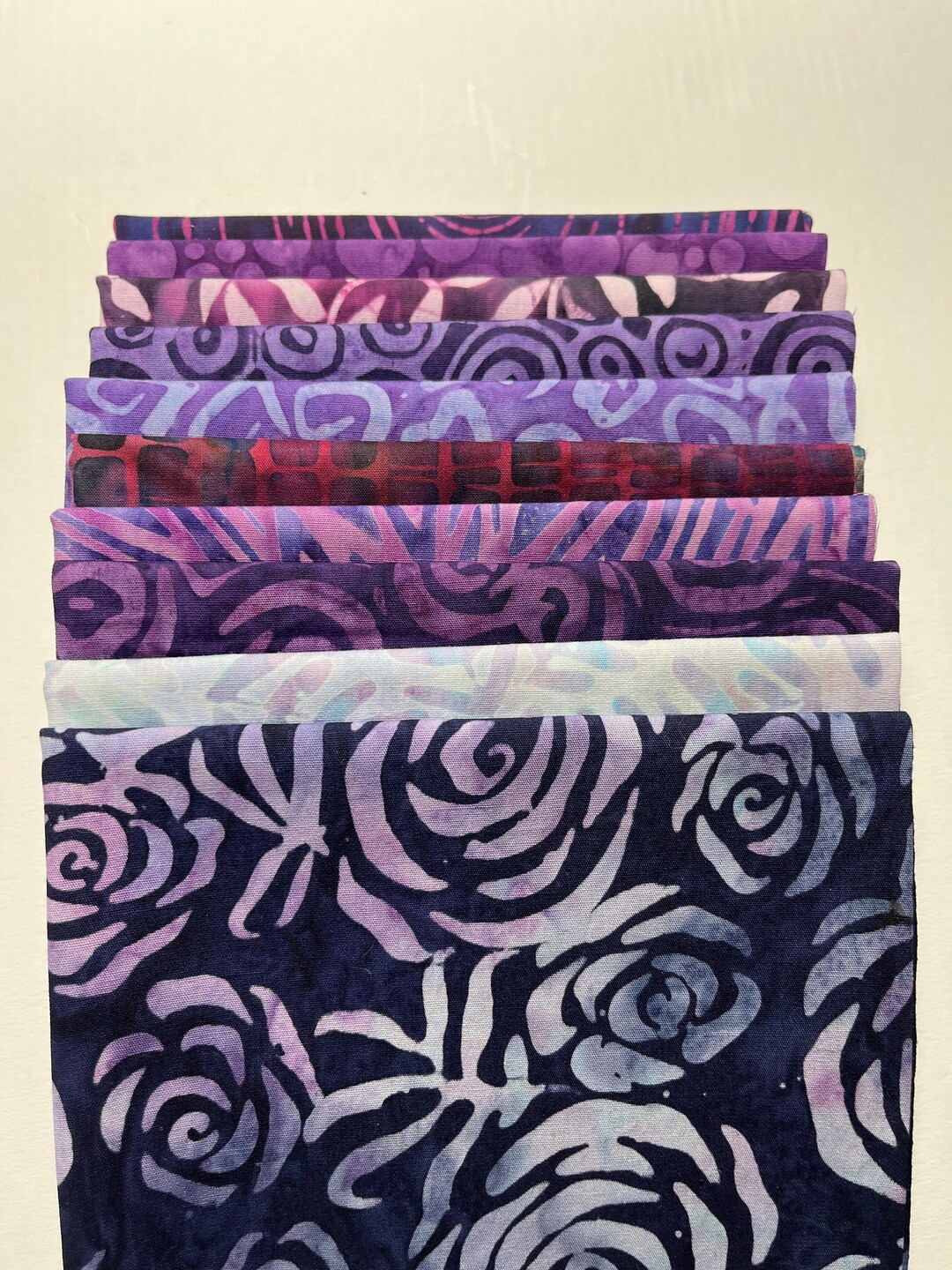 Batik Bundle of 10 Purple Fat Eighths (9" X 21") F8 - Etsy