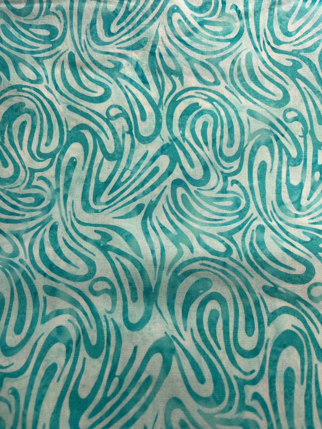 Batik Teal Icicle Far Out Swirl Island Batiks. Love and Peace BTY or ...