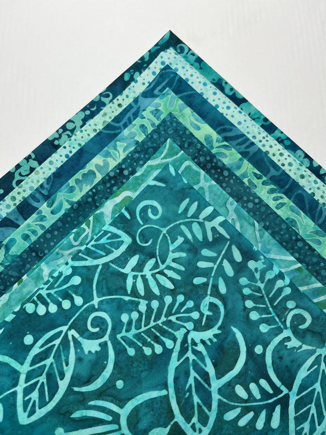 Batik Teal Fat Quarter Bundle of 7 Blue Green FQ - Etsy
