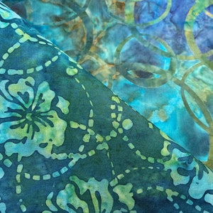 Batik Caribbean Deep Seas Blue Green Bali Batik Fat Quarter Bundle of 7 ...