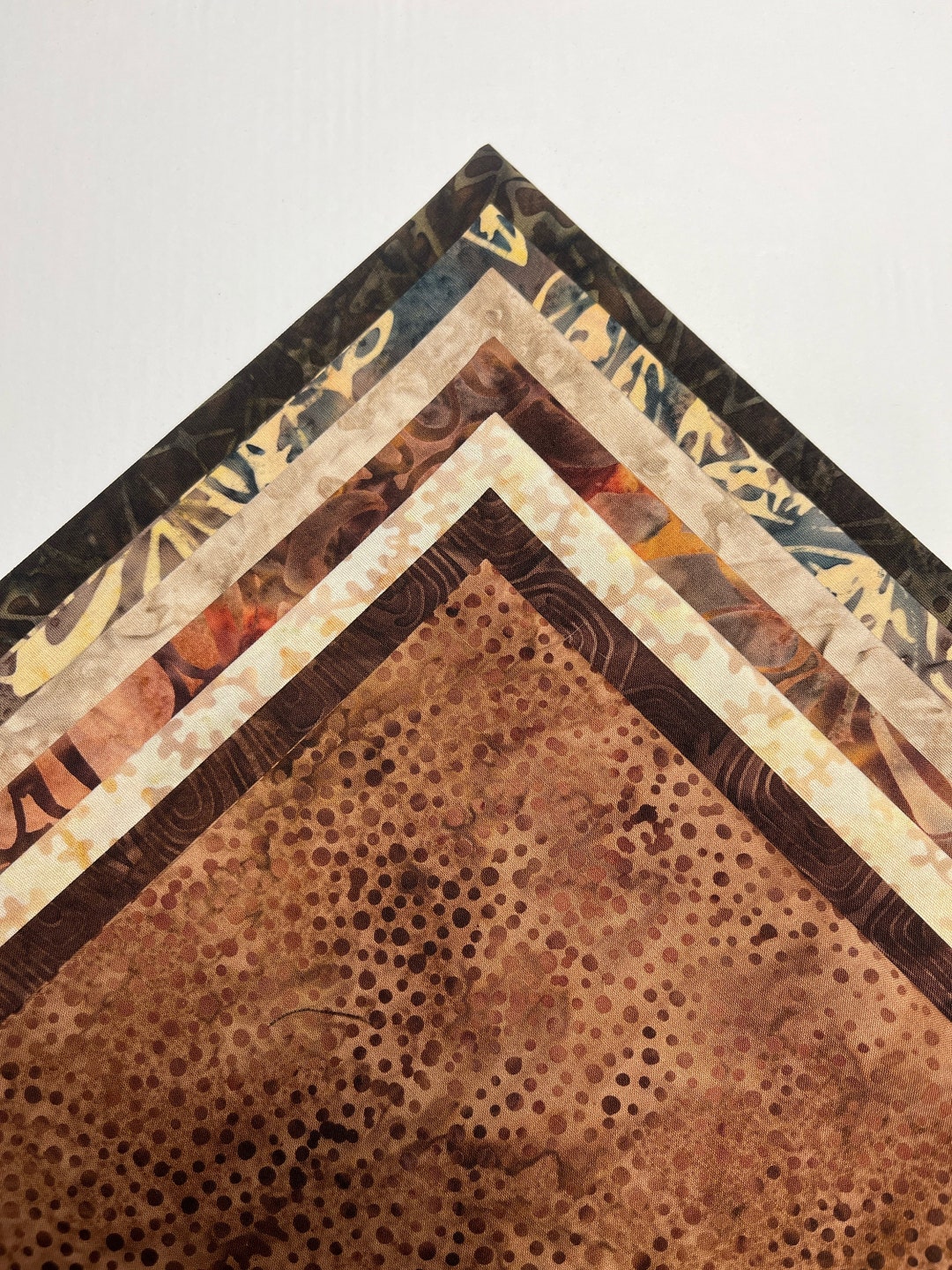Batik Brown and Tan Fat Quarter Bundle of 7 Brown and Tan Batiks. - Etsy