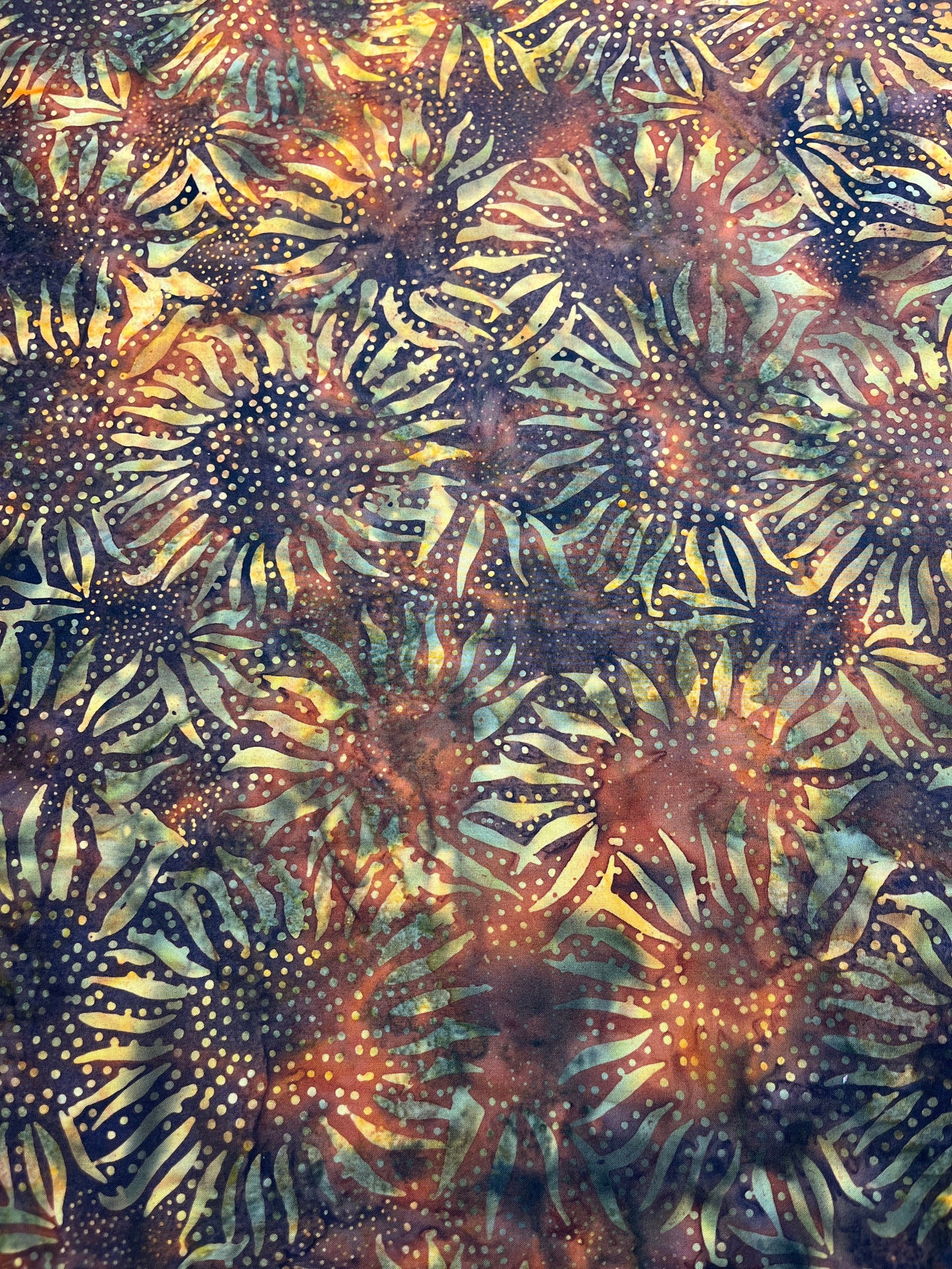 Batik Brown Sunflowers Hoffman Bali Chop Teak Sunflower by - Etsy