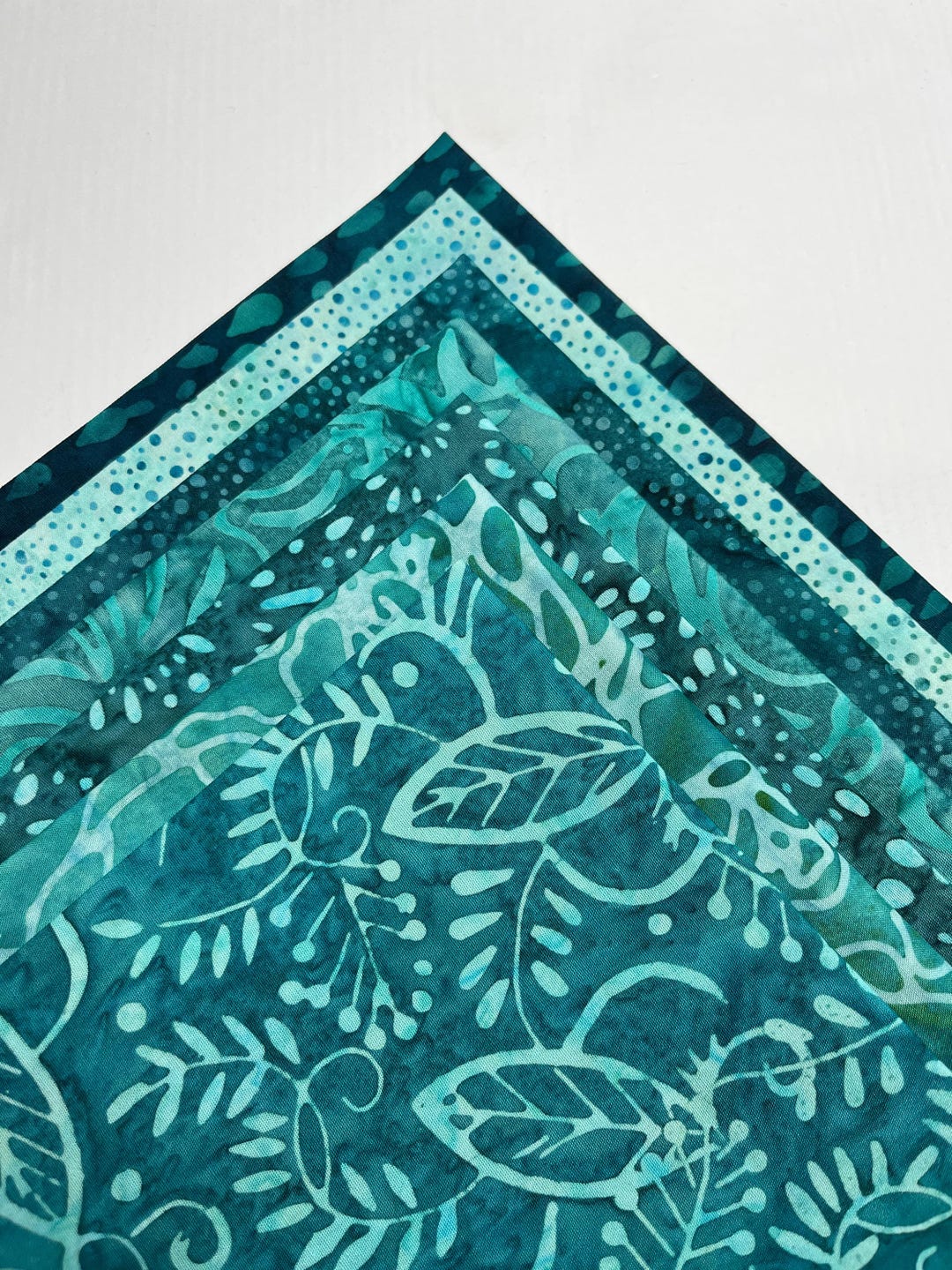 Batik Teal Fat Quarter Bundle of 7 Blue Green FQ - Etsy
