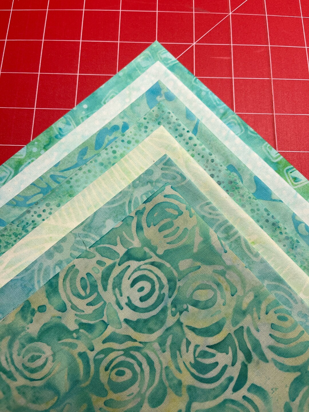 Batik Light Aqua Mint Bali Batik Fat Quarter Bundle of 7 FQ - Etsy