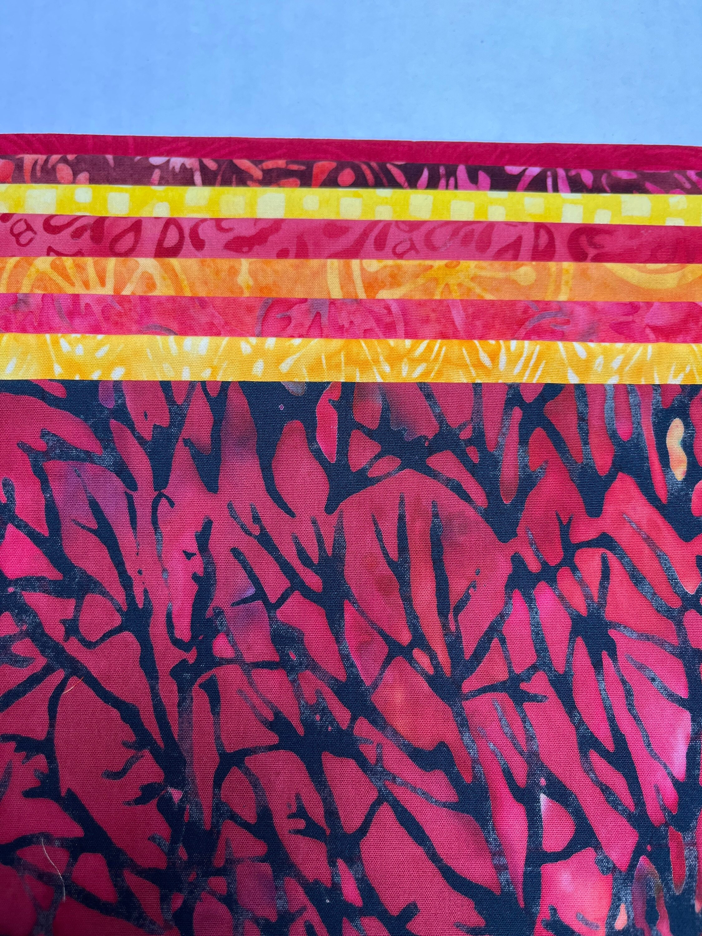 Craft Supplies & Tools red and green Fat Quarters Batik Primary Bali ...