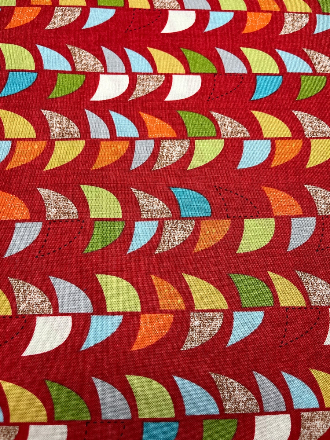 Mod Century Fabric by Jenn Ski: Retro Design, Red, Sold by the Yard - Etsy