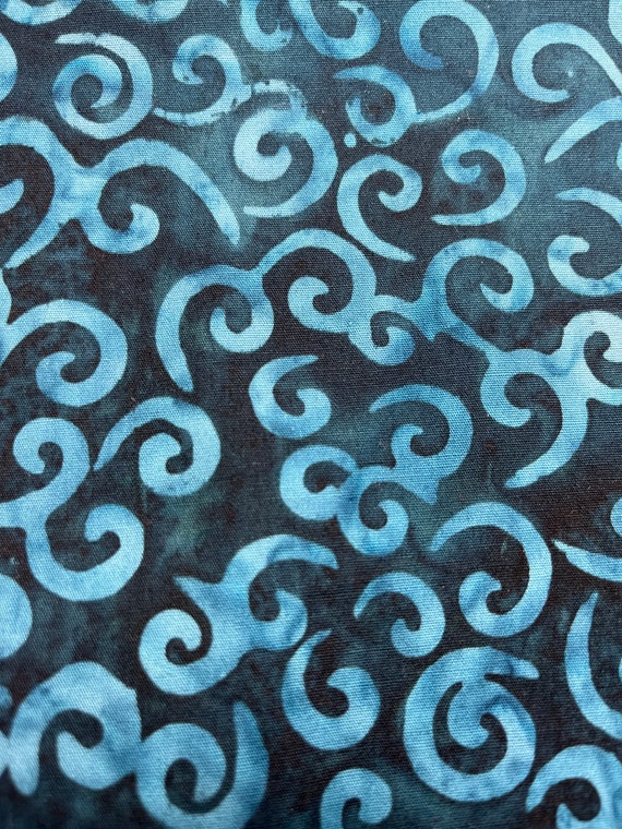 Batik Navy Blue on Blue Filigree Bali Majestic Batik. BTY or - Etsy