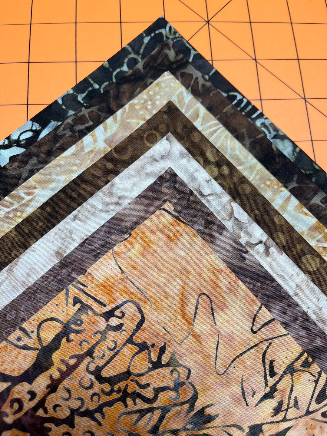 Batik Brown and Tan Fat Quarter Bundle of 7 Brown and Tan Batiks. - Etsy