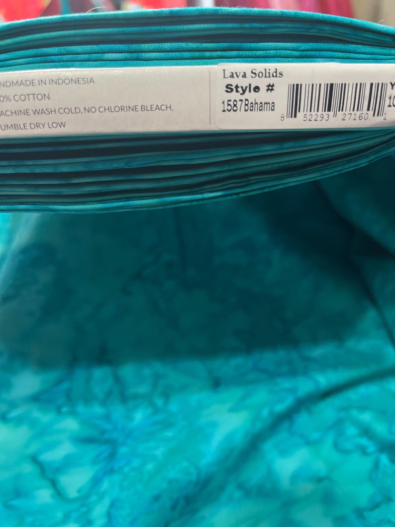 Batik Anthology Lava Solids Bahama 1587 Turquoise Teal BTY or BTHY ...