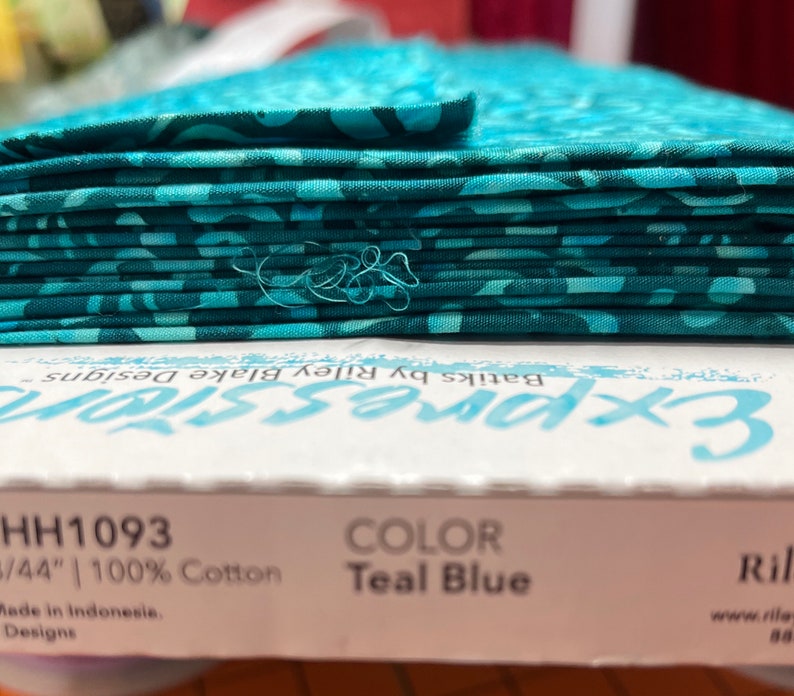 Batik Teal Blue Riley Blake Expressions Tjap Batik Fabric. BTY - Etsy