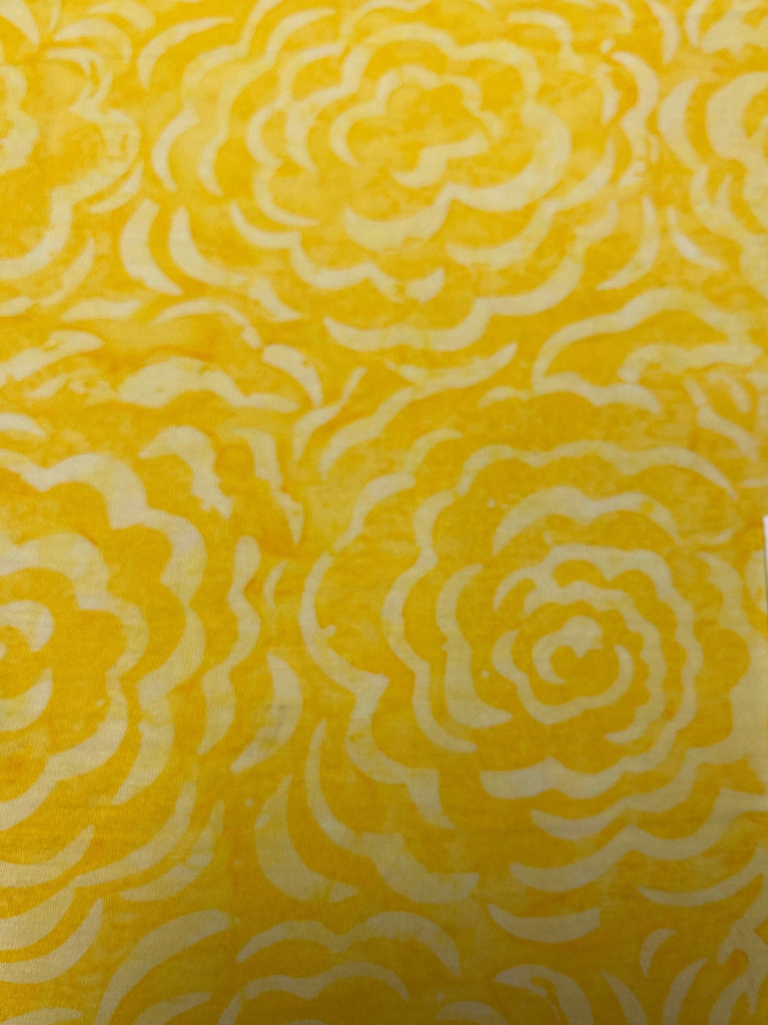 Batik Yellow Large Roses by Tonga Batiks in Sun. Tonga B2736 BTY or ...