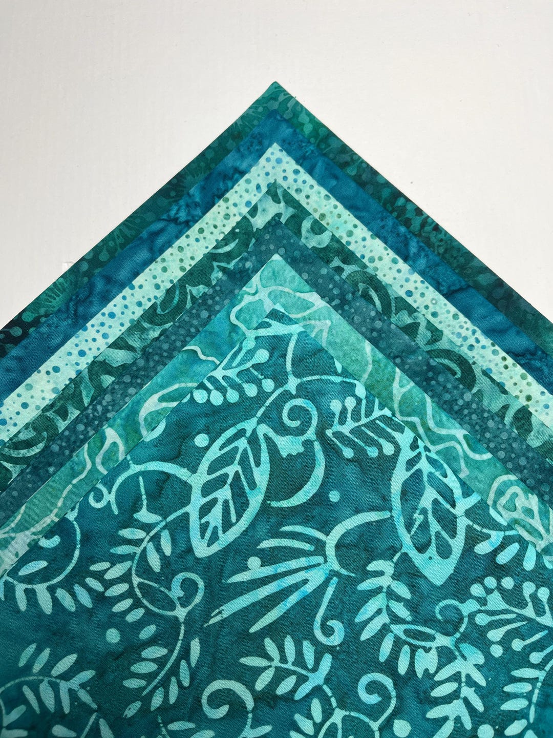 Batik Teal Fat Quarter Bundle of 7 Blue Green FQ - Etsy
