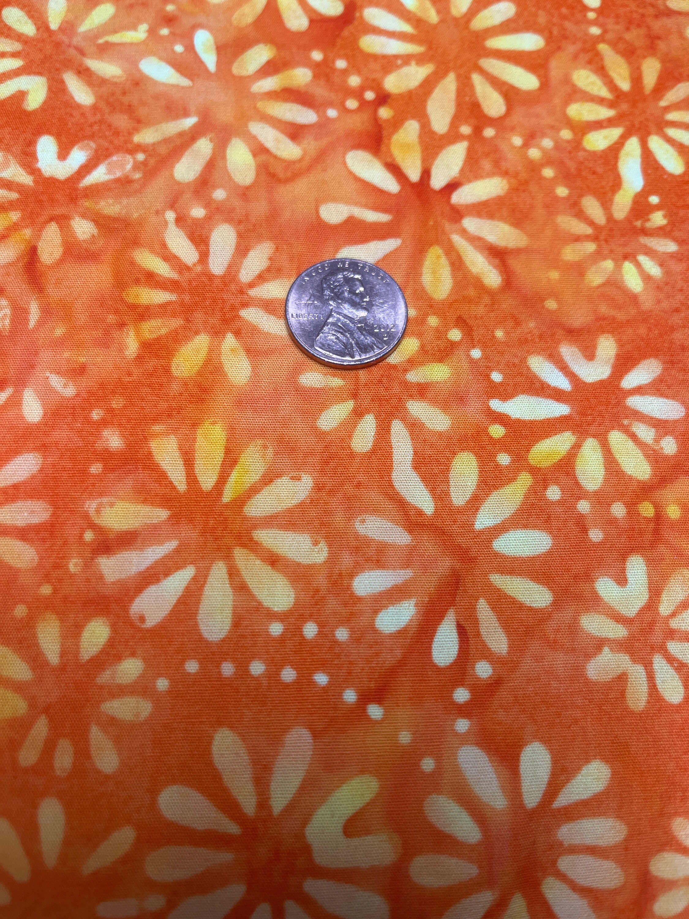 Batik Orange Daisy Benartex Bali Palettes Summer in Tangerine BTY or ...