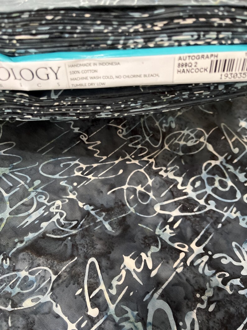 Batik Gray Grey Hancock Signature Anthology Autograph 899Q-2 BTY or ...
