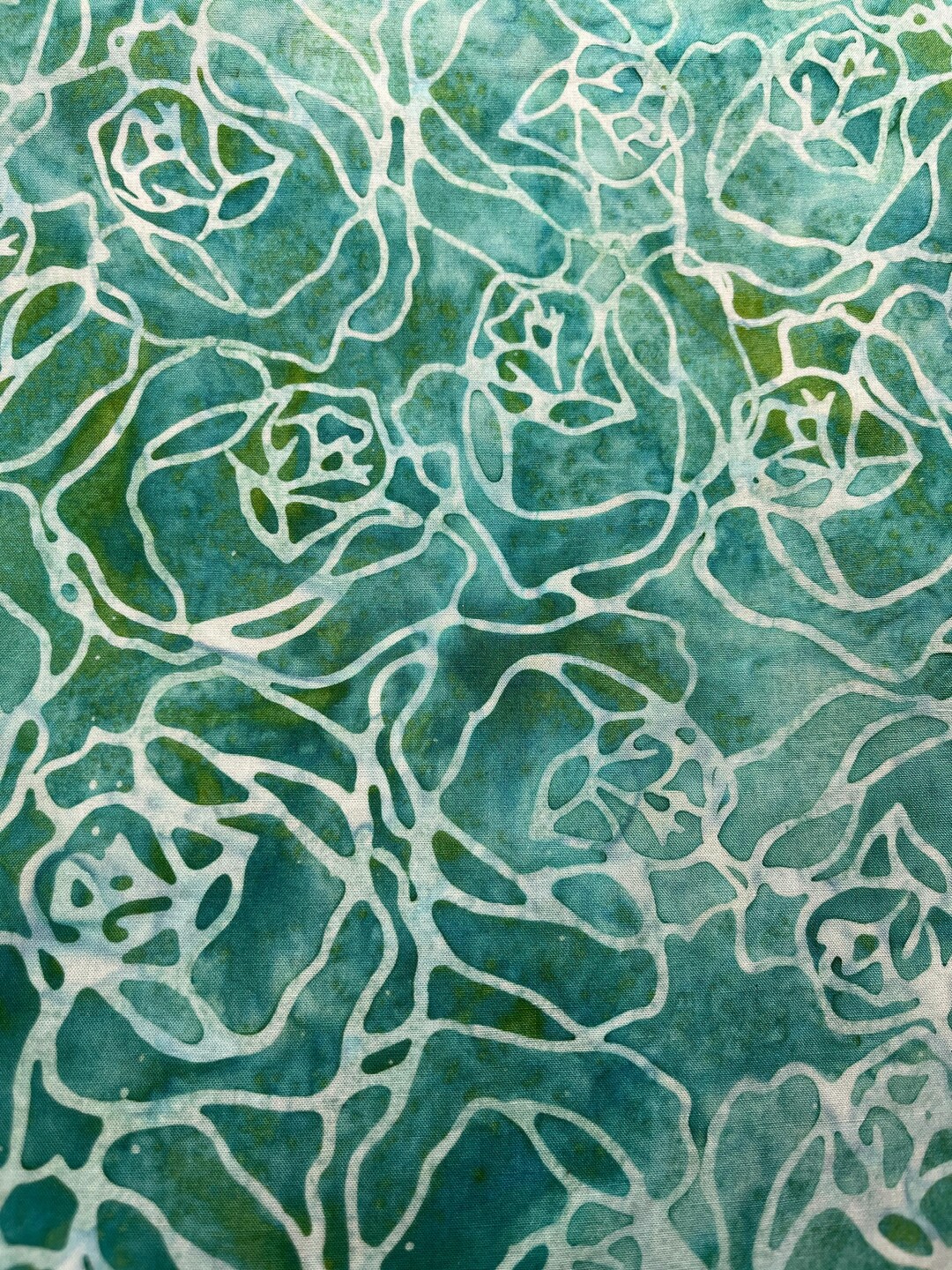 Batik Mint Rose Batik by Hoffman W2587 BTY or BTHY. Continuous Yardage ...