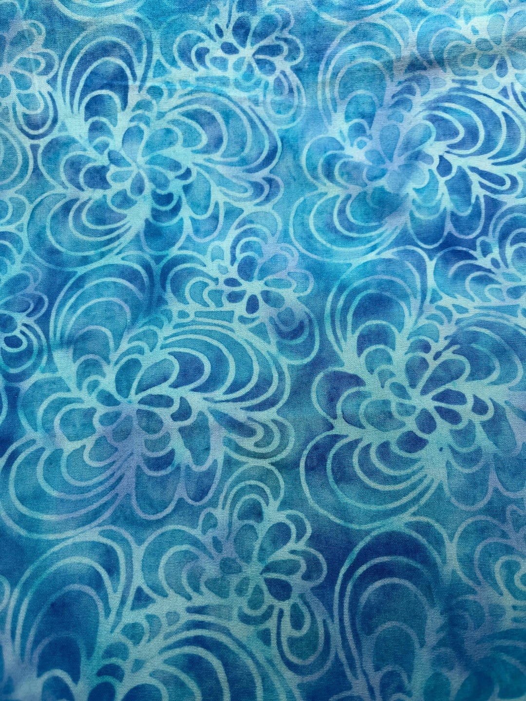 Batik Funky Flowers Teal Malibu Island Batik ISB122343935 Woodstock BTY ...