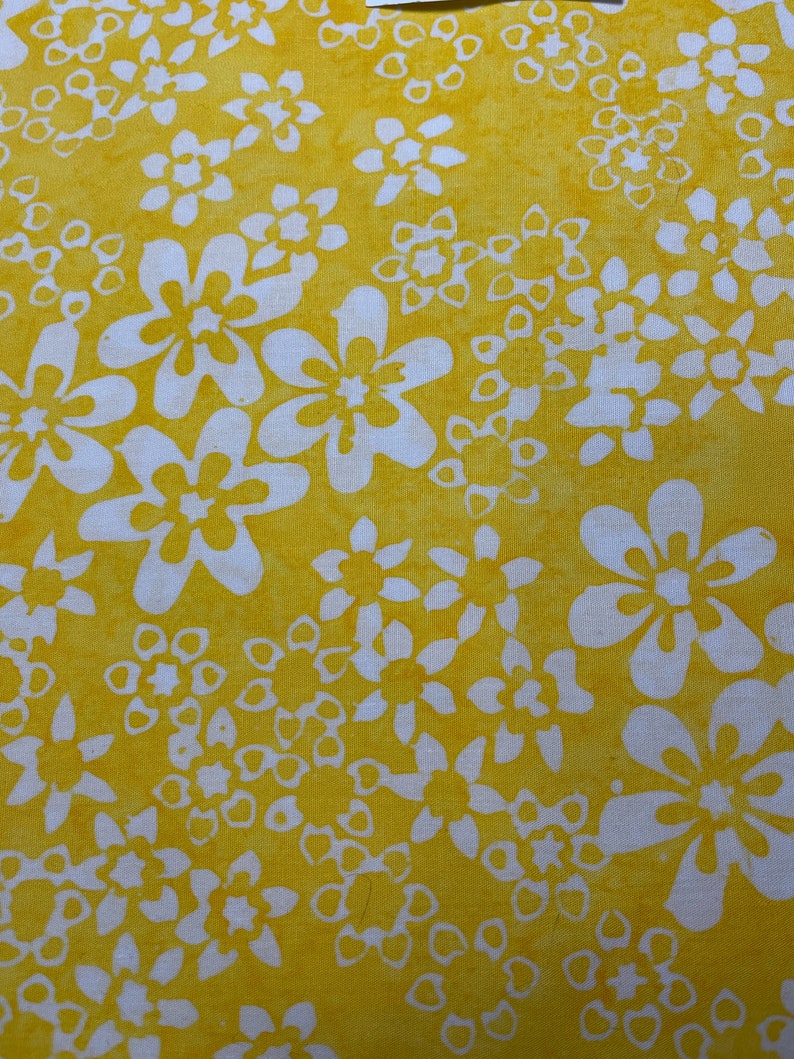 Batik Lemon Yellow Floral Beach Vibes Fabric by Anthology Batiks ...