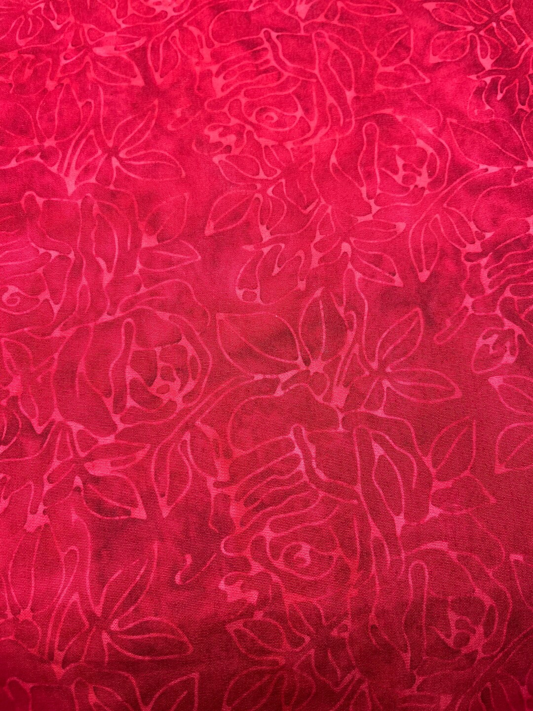 Batik Large Rose Cherry Red. Island Batik ISB112403360 Floral Fun BTY ...