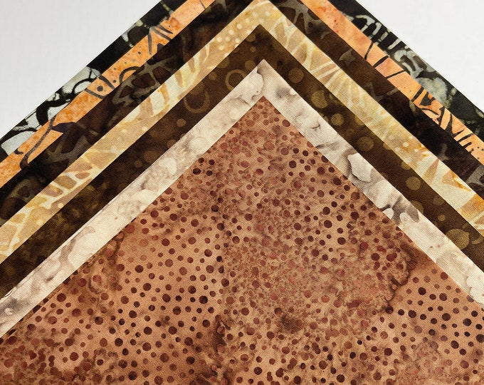 Batik Brown and Tan Fat Quarter Bundle of 7 Brown and Tan Batiks. - Etsy