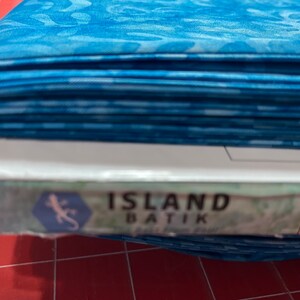 Batik Collage in Pool Color by Island Batiks. Turquoise Blue Blender. BTY or BTHY. Continuous ...