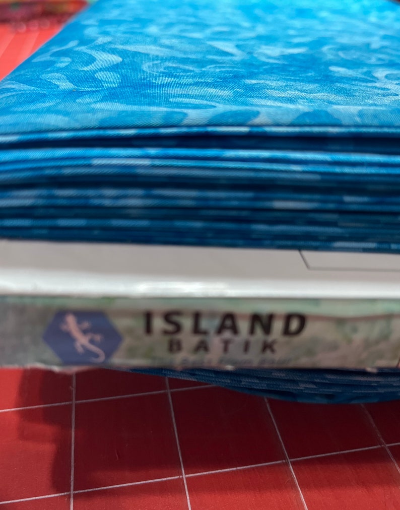 Batik Collage in Pool Color by Island Batiks. Turquoise Blue - Etsy