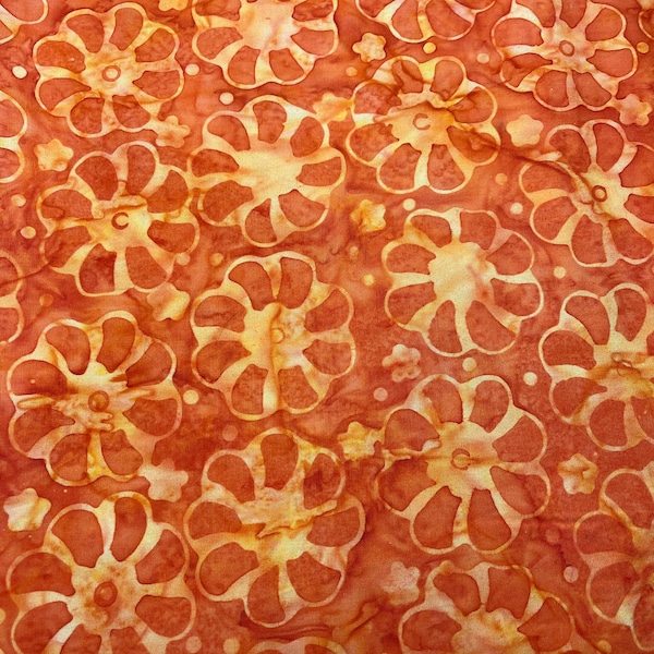Orange Batik Fabric - Etsy
