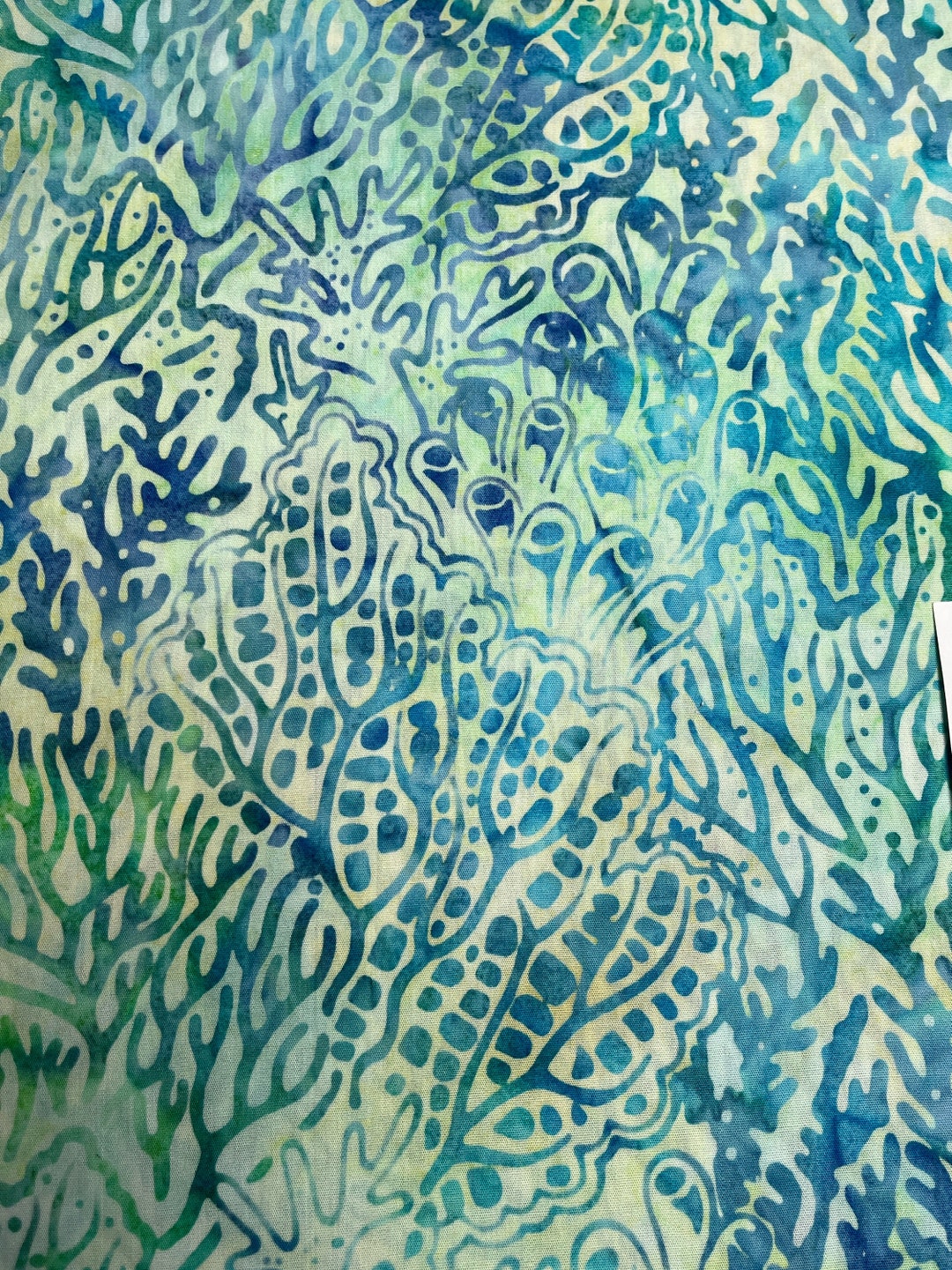 Batik Seashore Coral in Parakeet. Artisan Batiks by Robert Kaufman. AMD ...