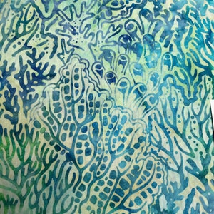 Batik Seashore Coral in Parakeet. Artisan Batiks by Robert Kaufman. AMD ...
