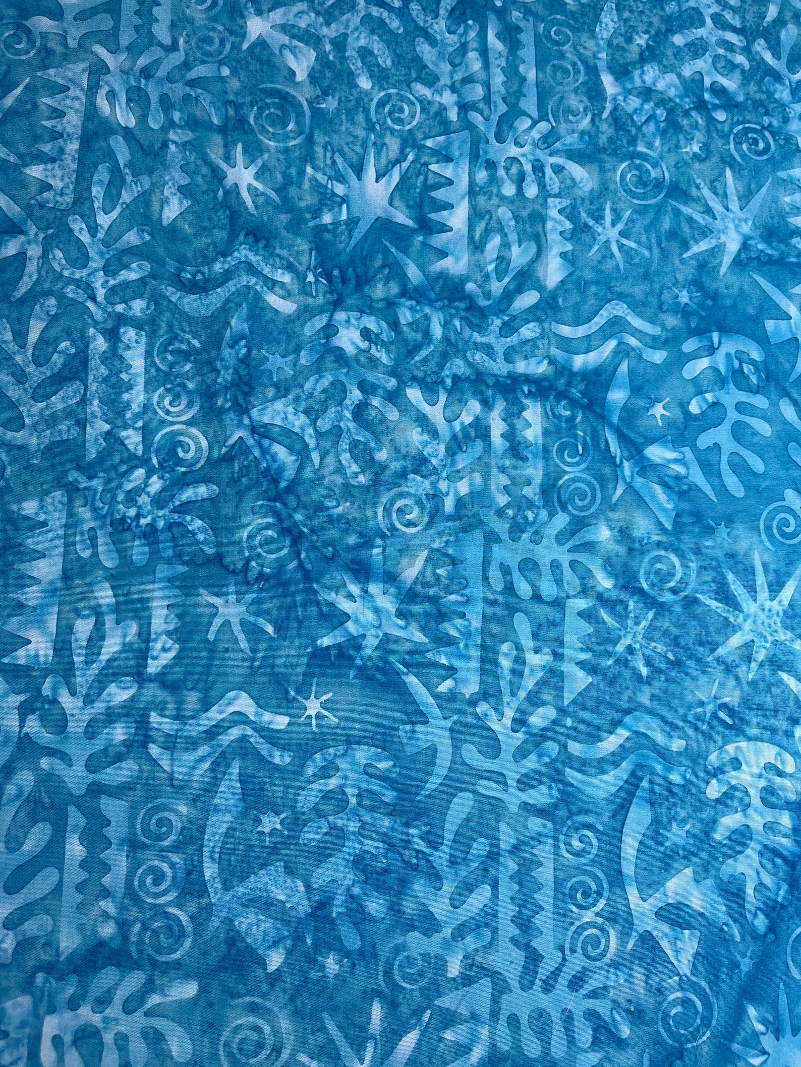 Batik Collage in Pool Color by Island Batiks. Turquoise Blue - Etsy