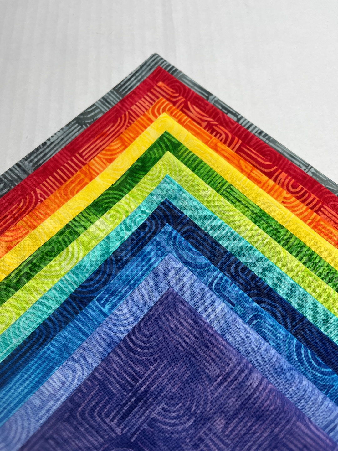 Batik Rainbow Zen Garden Large Bali Batik Fat Quarter Bundle of 12 FQ ...