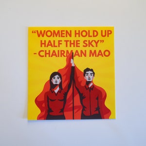 Women Hold up Half the Sky Mao Zedong Quote Communist Vinyl Sticker - Etsy