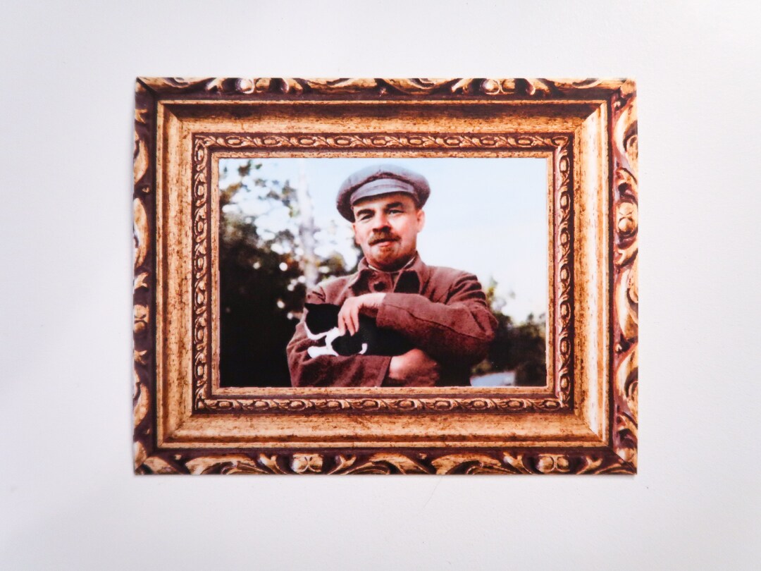 Lenin With a Cat Wholesome Communist Leftist Vinyl Sticker: Vintage ...