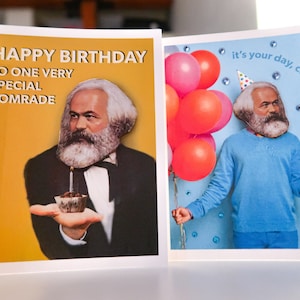 3-Pack of Communist Birthday Cards: Karl Marx & Vladimir Lenin | Etsy