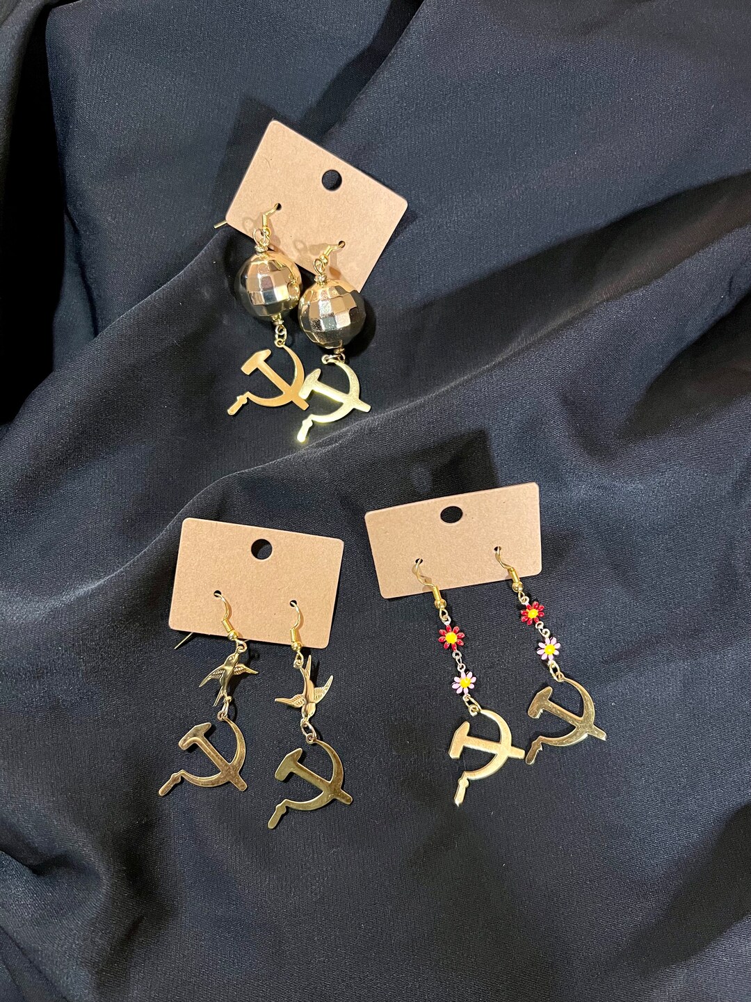 Communist Earrings With Hammer & Sickle Pendant - Etsy