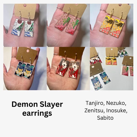 Etsy demon slayer earrings store