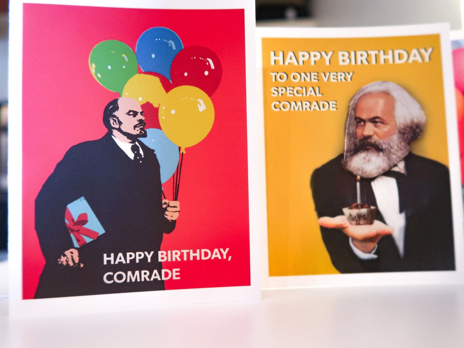 3-Pack of Communist Birthday Cards: Karl Marx & Vladimir Lenin | Etsy