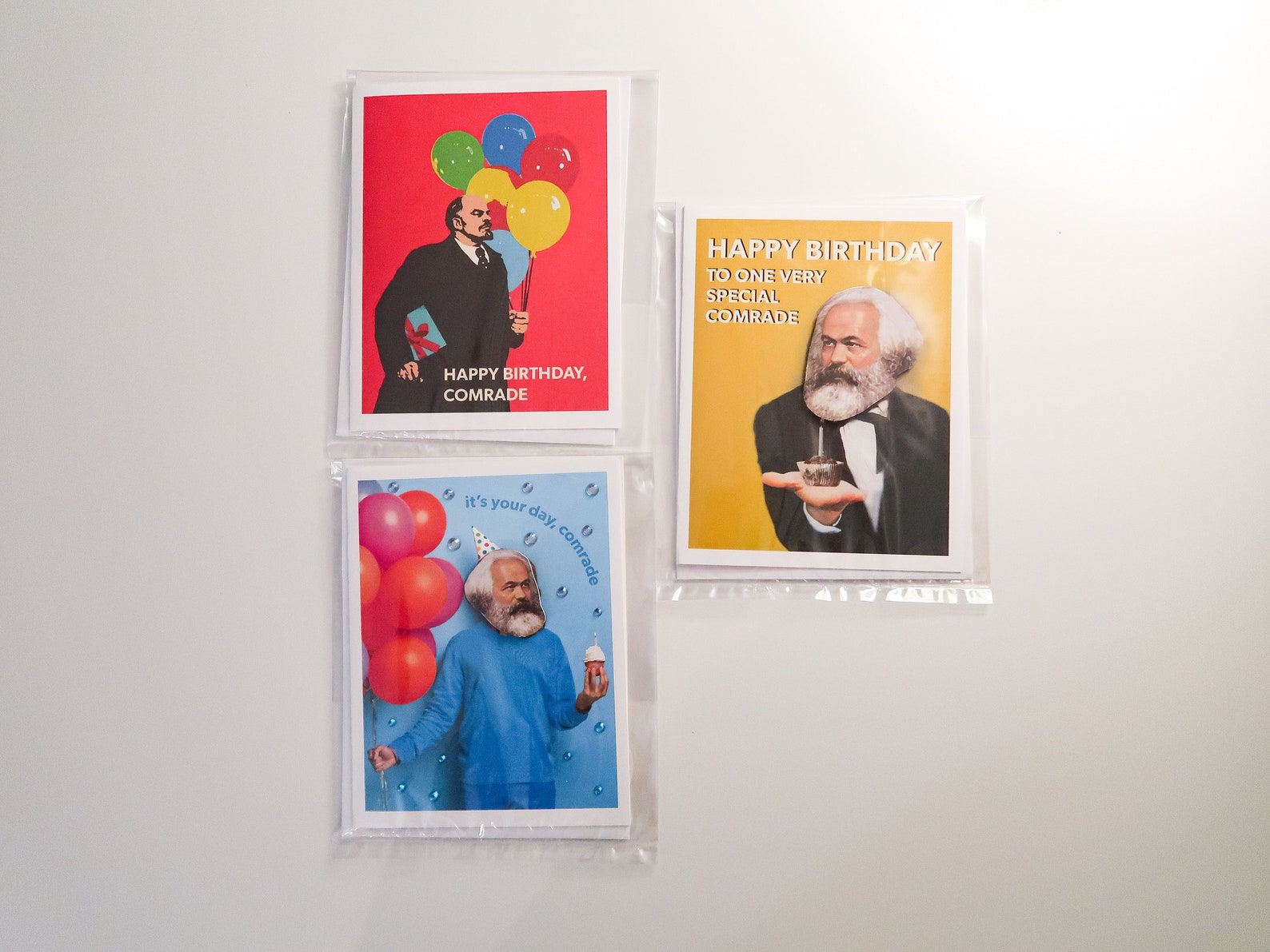 3-Pack of Communist Birthday Cards: Karl Marx & Vladimir Lenin | Etsy
